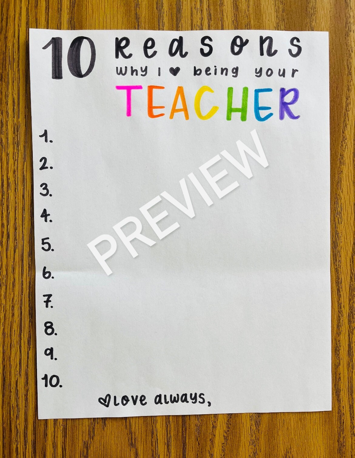 10 Reasons Your Teacher Loves You Class Poster - Etsy
