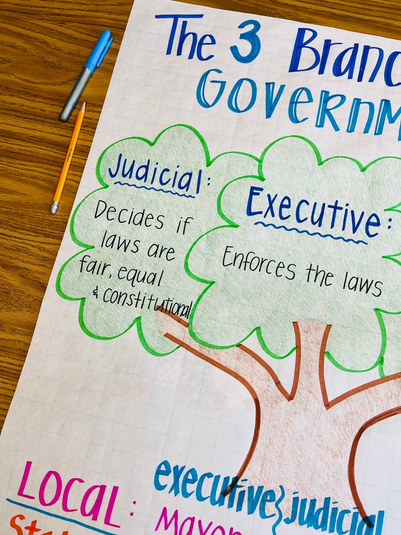 The 3 Branches of Government Anchor Chart - Etsy