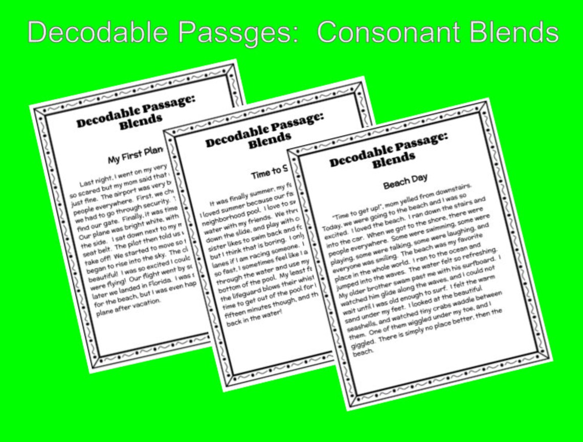 K-3 Decodable / Fluency / Comprehension/ Homeschool / Consonant Blends ...
