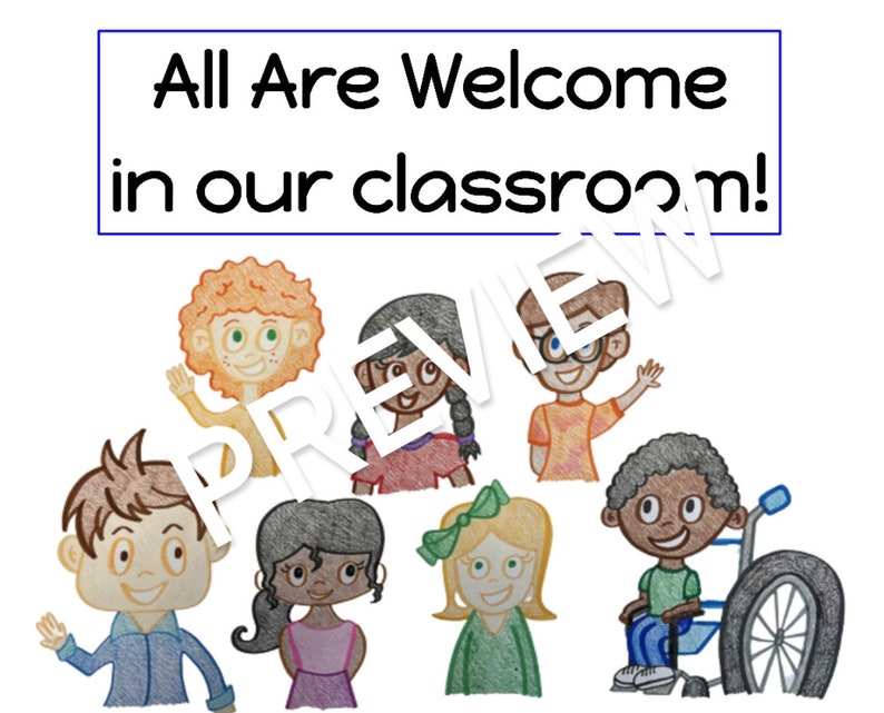 All Are Welcome Class Poster - Etsy
