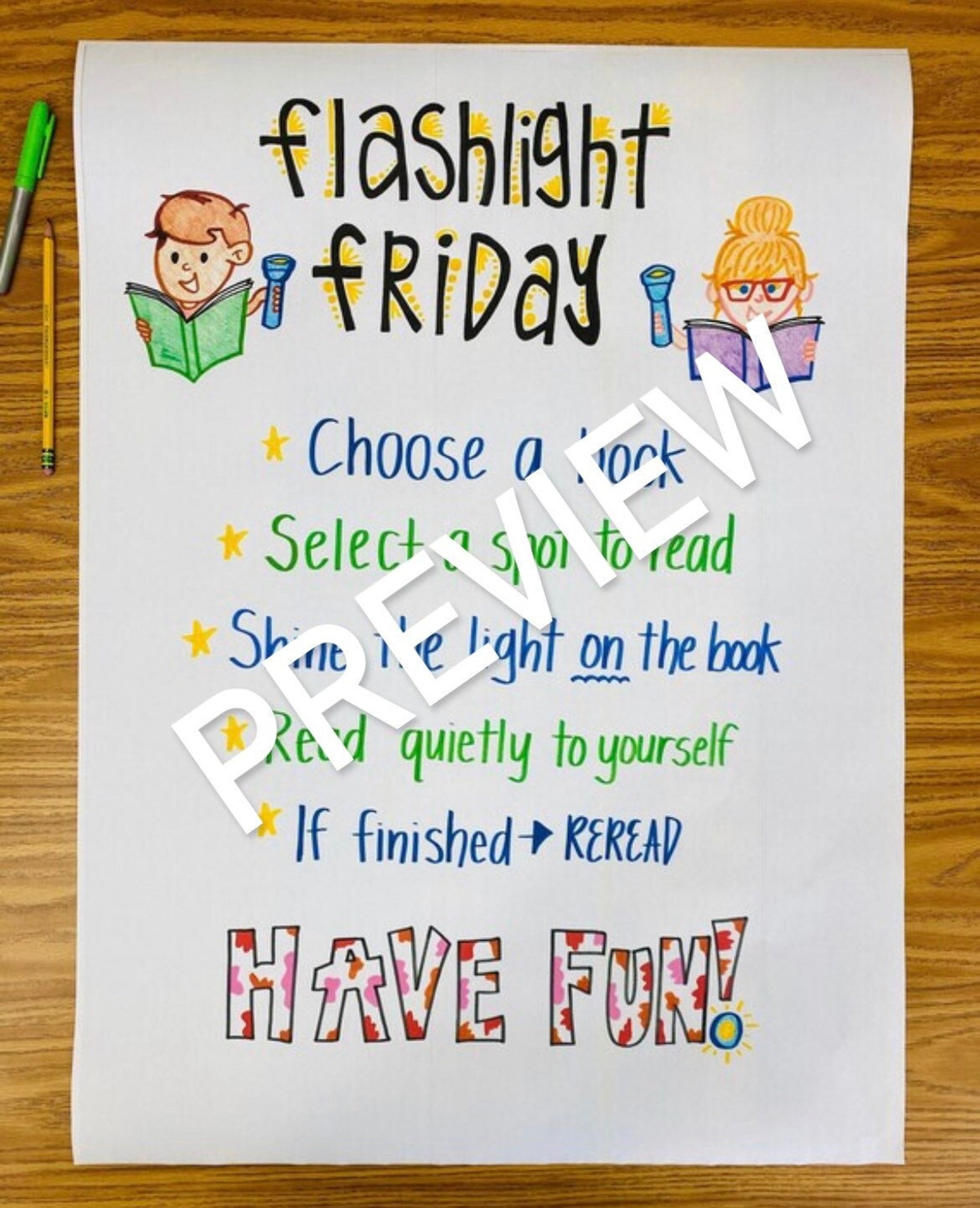 Flashlight Friday Anchor Chart - Etsy