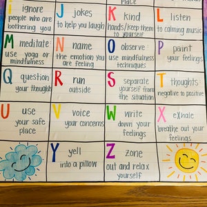 A to Z Coping Skills Anchor Chart - Etsy