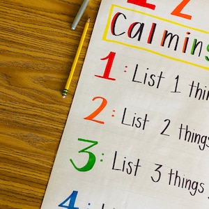 12345 Calming Method Anchor Chart - Etsy