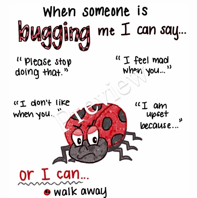 When Someone is Bugging You Anchor Chart - Etsy