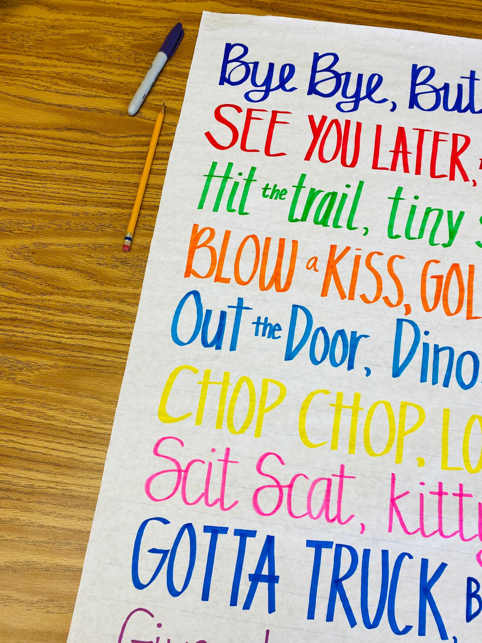 Goodbye Anchor Chart - Etsy