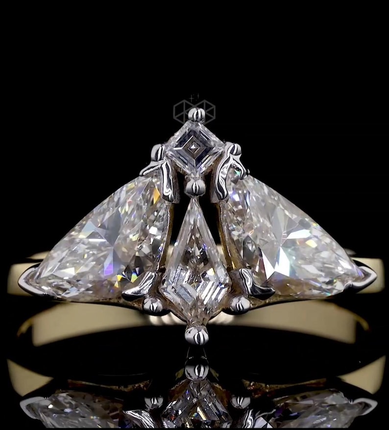 Gothic 14kt Gold Lab Diamond Engagement Ring, Nature Inspired Wedding ...