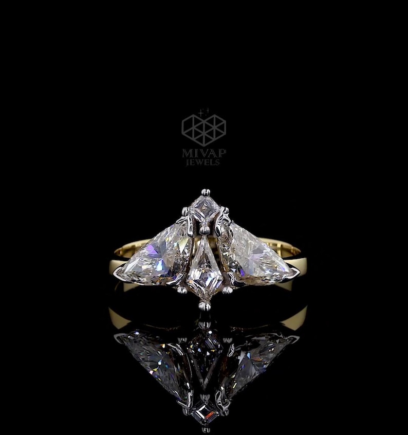 Gothic 14kt Gold Lab Diamond Engagement Ring, Nature Inspired Wedding ...