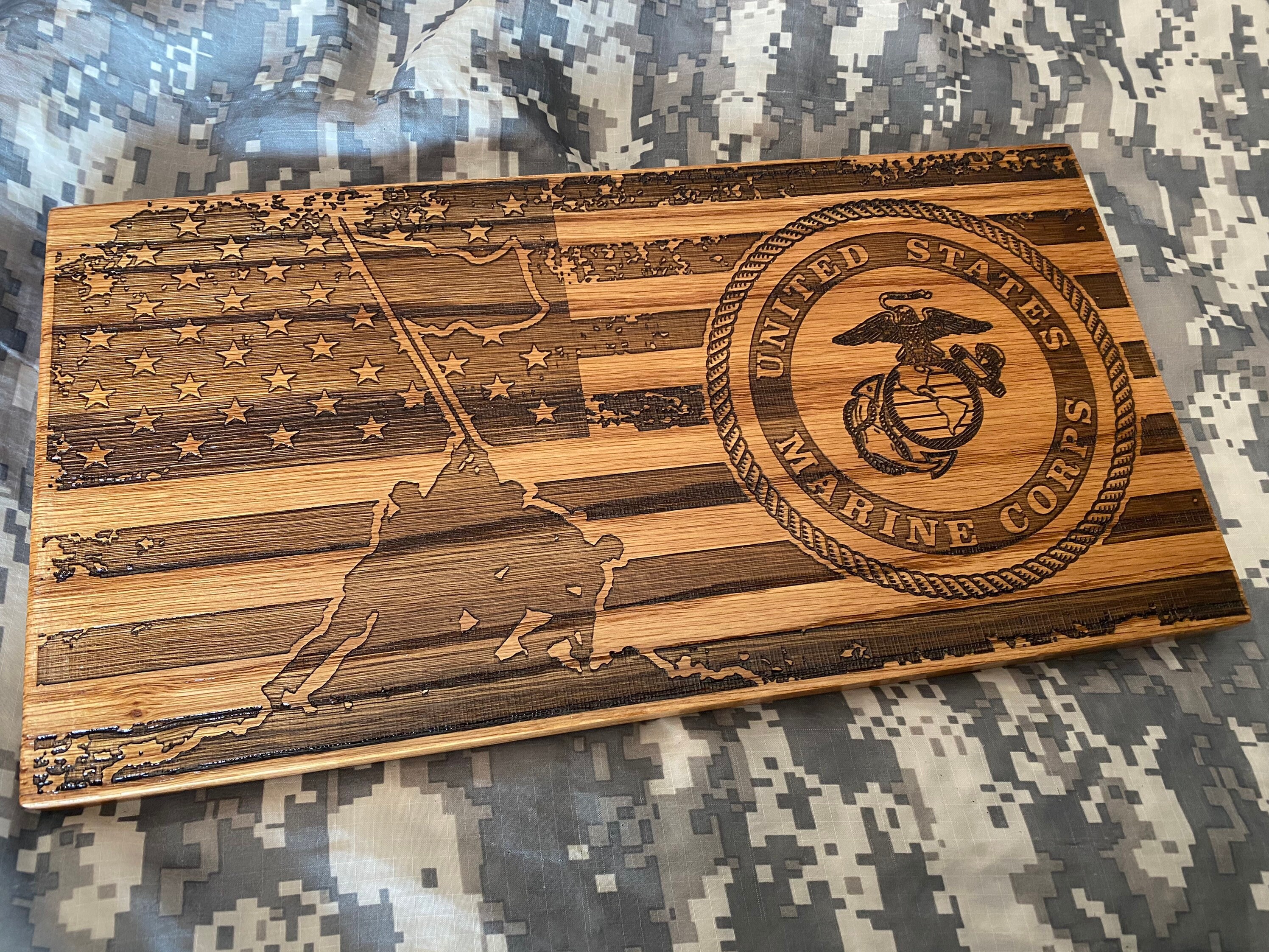 US Marine Corps Laser Etched Plank | Etsy