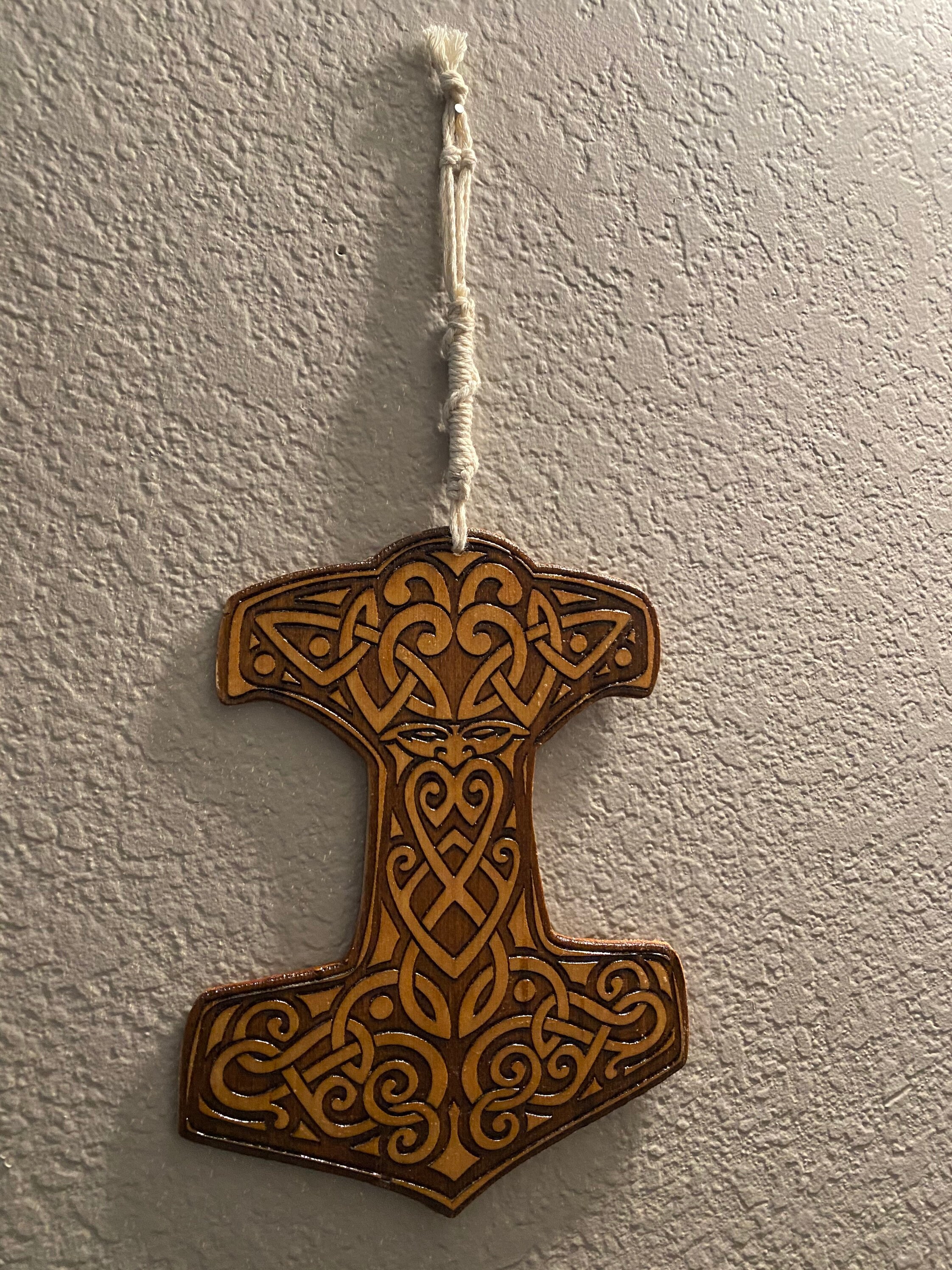 Thors Hammer Mjölner Etched Wood - Etsy