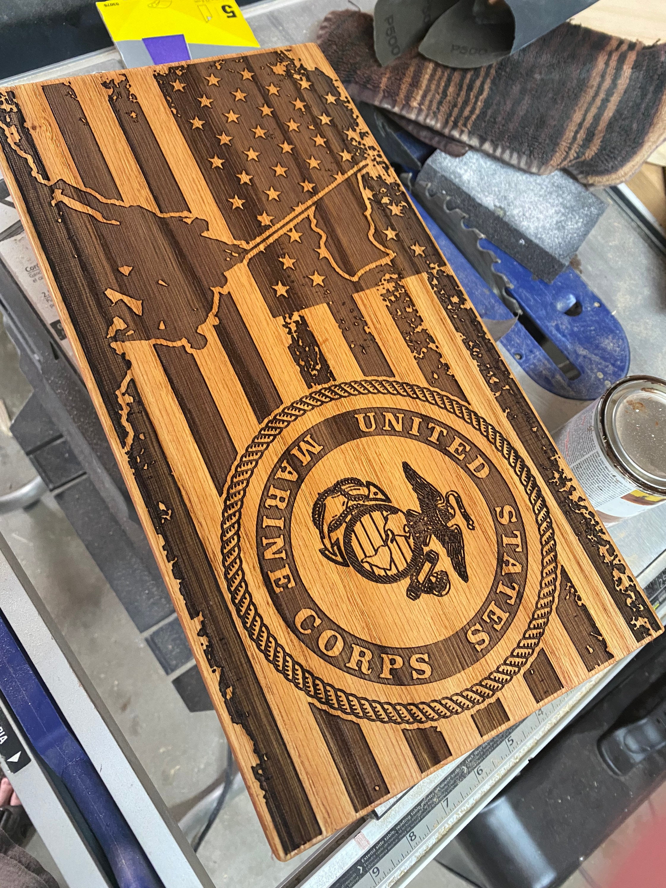 US Marine Corps Laser Etched Plank | Etsy