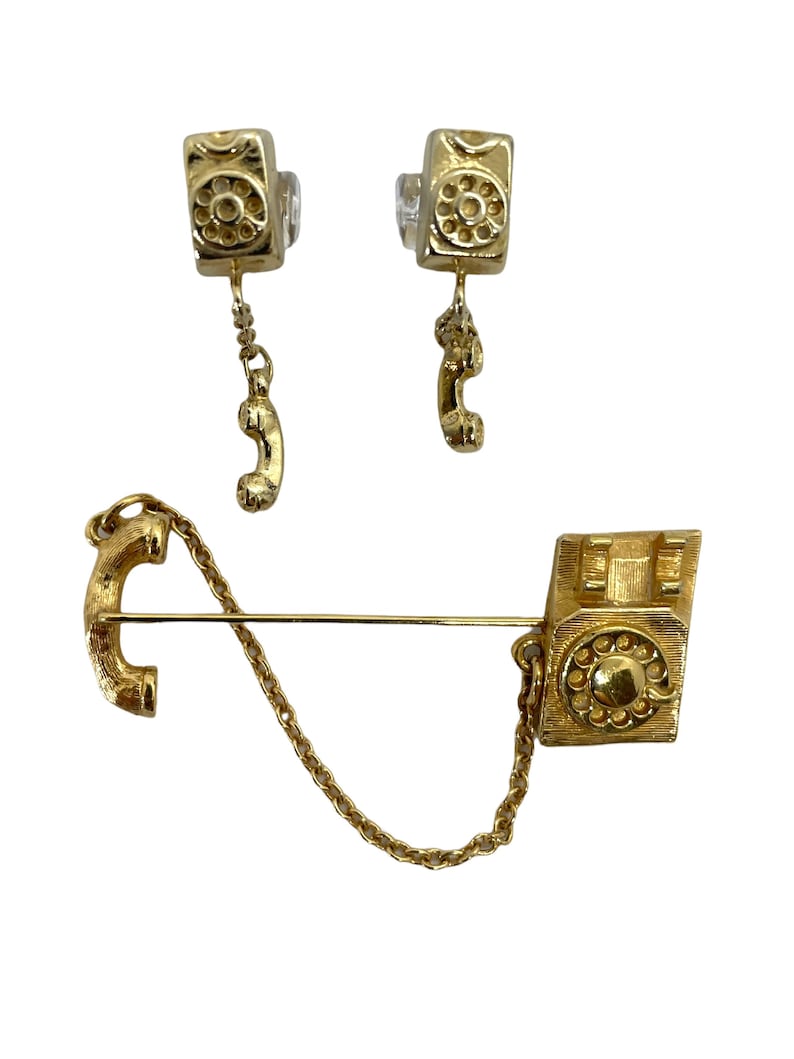 Vintage Avon Telephone Brooch - Etsy