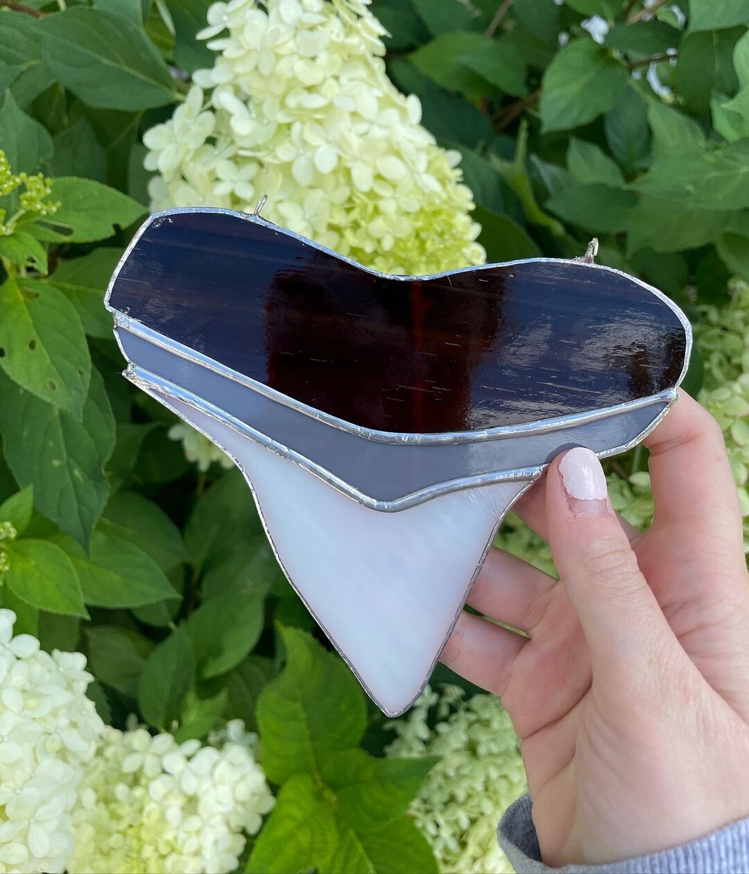 Handmade Shark Tooth Stained Glass Hanging or Ornament - Etsy