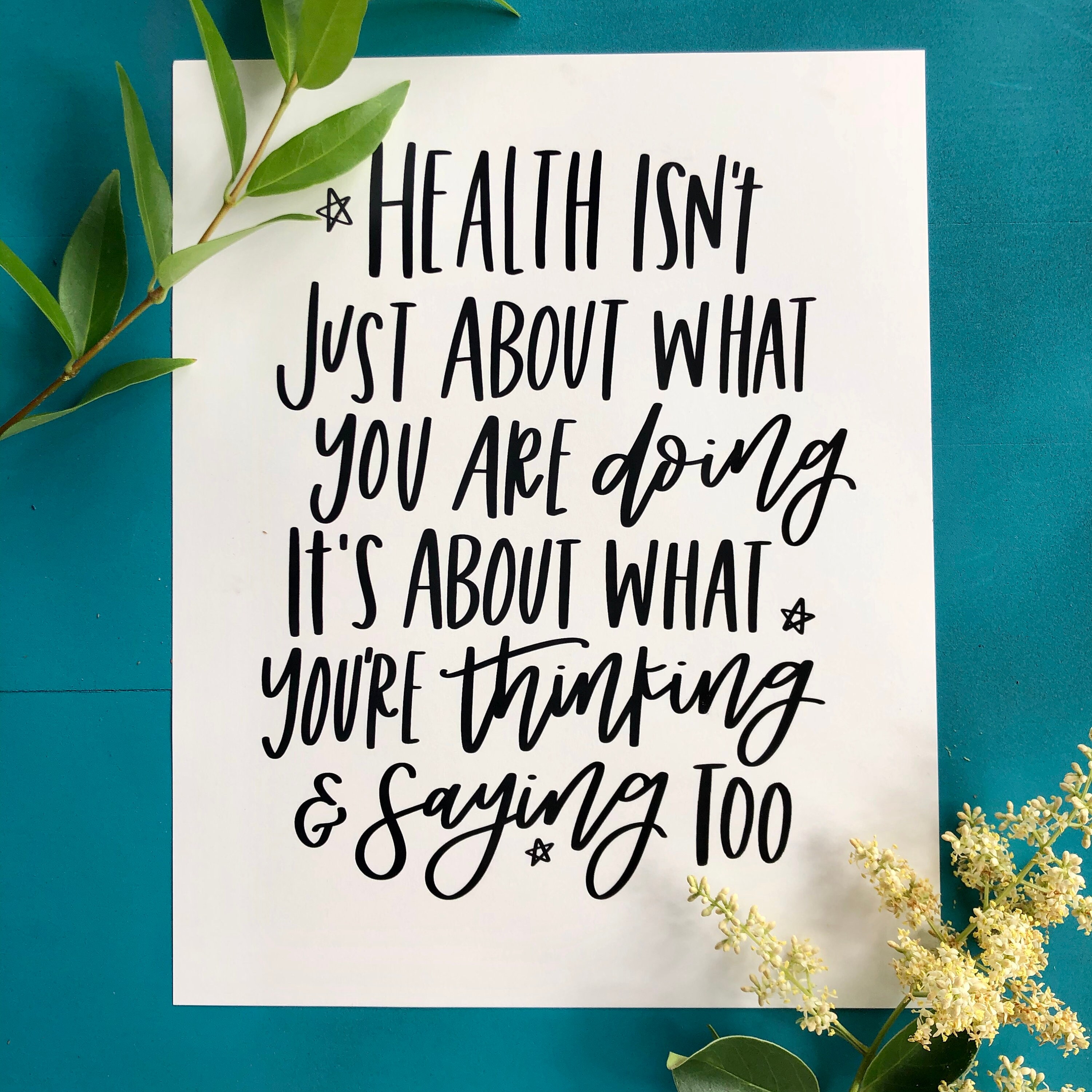 Body Positivity Print | Health Quote Wall Art | Positive Sayings Quote ...
