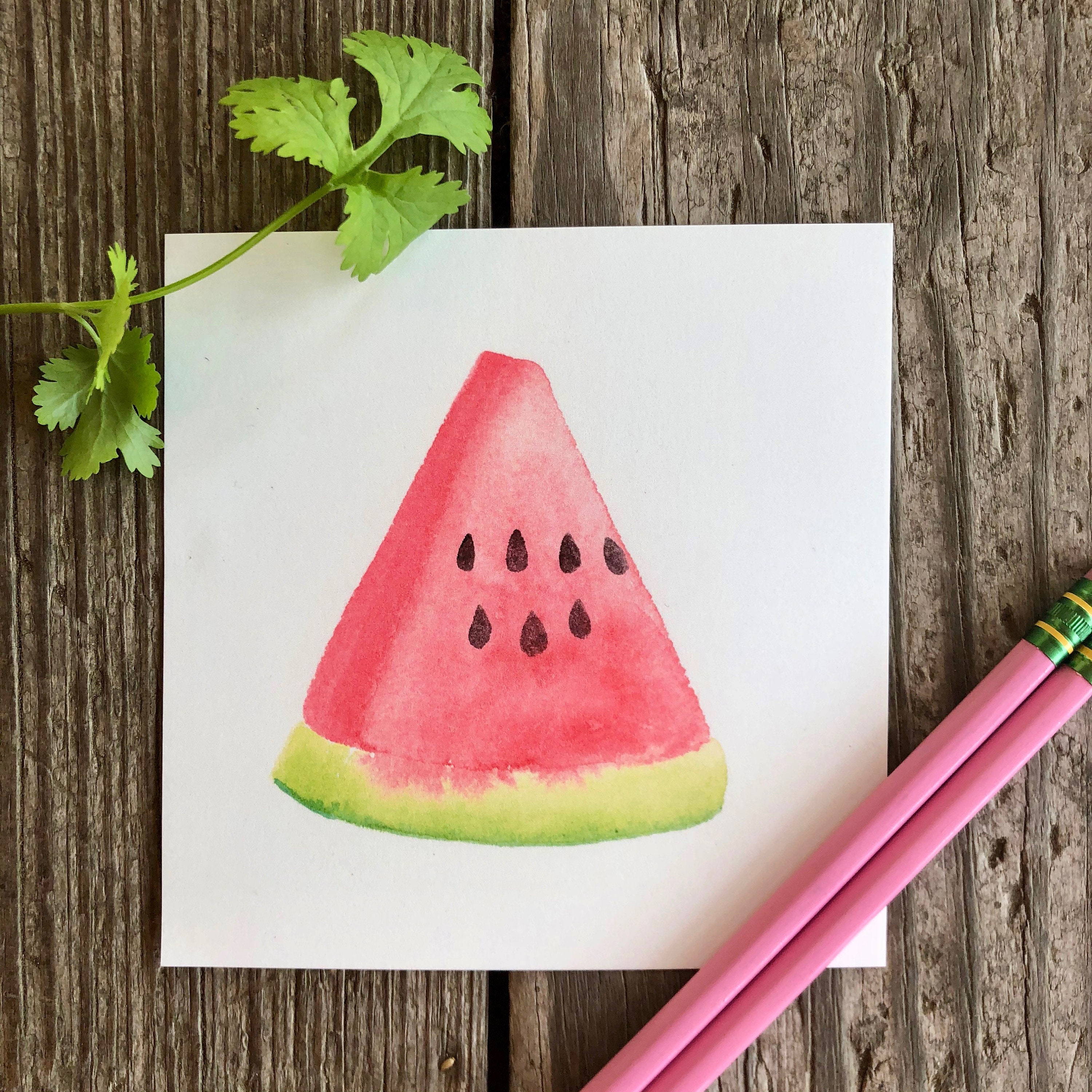 Watermelon Slice Watercolor Print | Summer Kitchen Art - Etsy