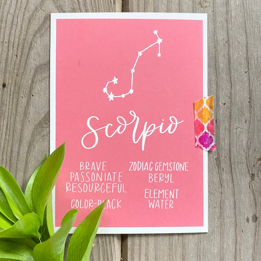 Scorpio Star Sign Art Print | Zodiac Horoscope Wall Decor - Etsy