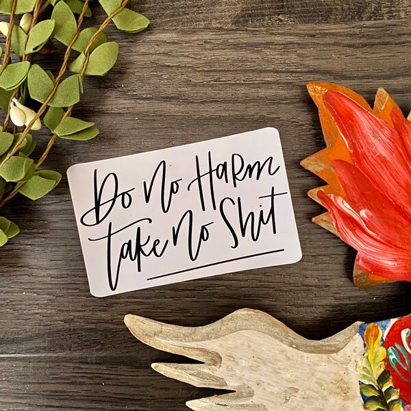 Do No Harm but Take No Shit Sticker - Etsy