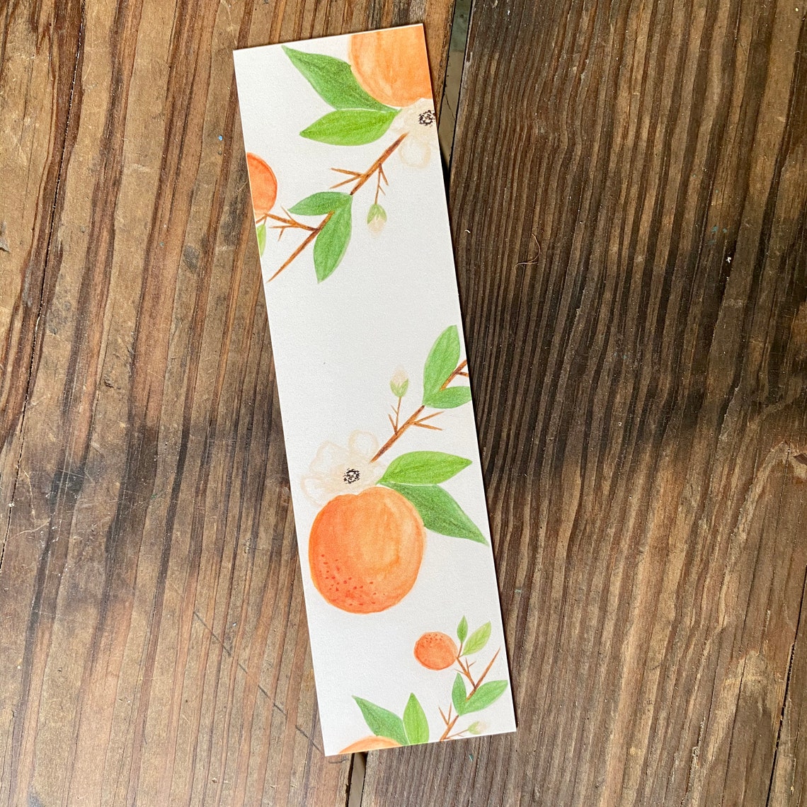 Watercolor Orange Blossom Bookmark | Handmade Fruit Art - Etsy