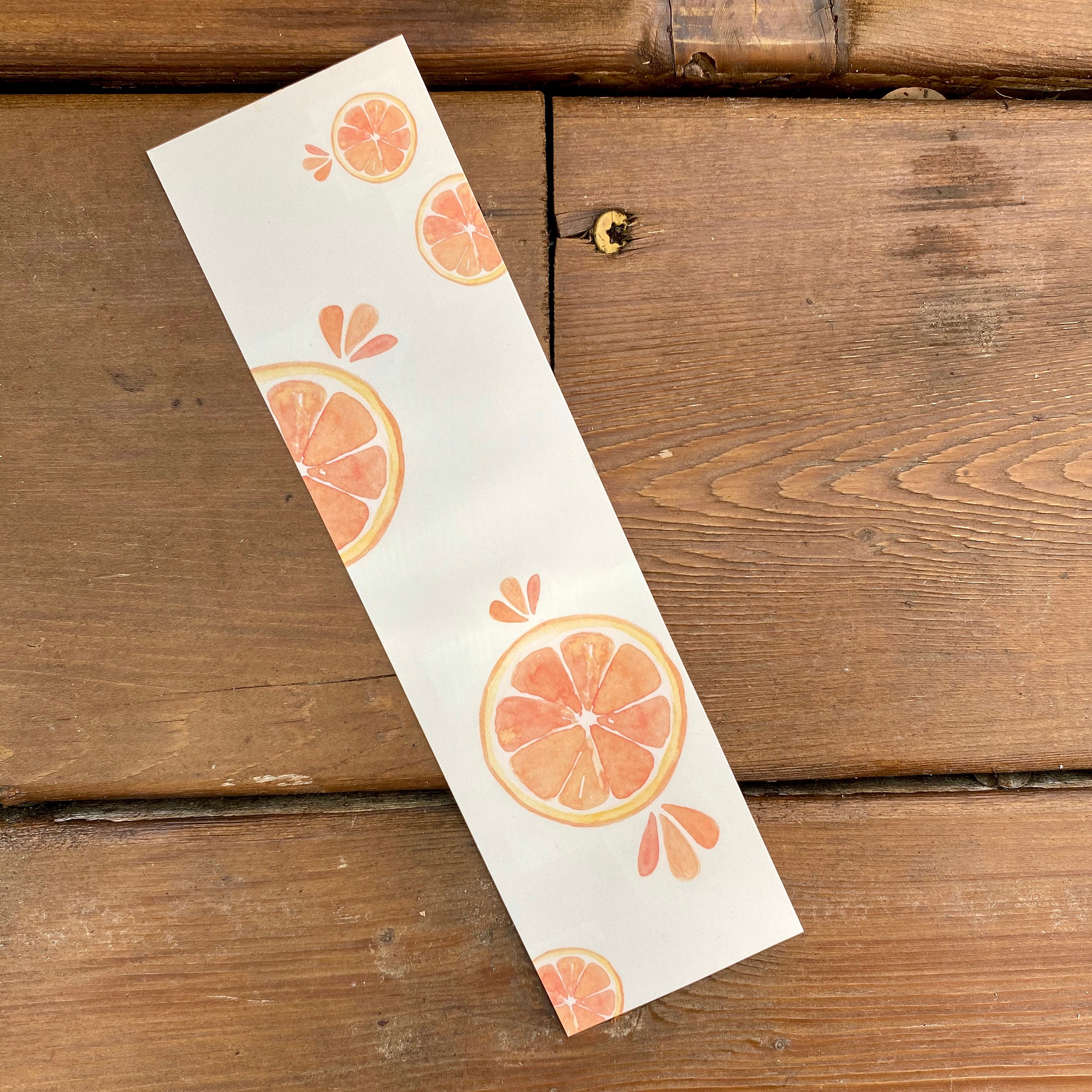 Orange Fruit Bookmark | Citrus Bookmark | Watercolor Bookmark ...