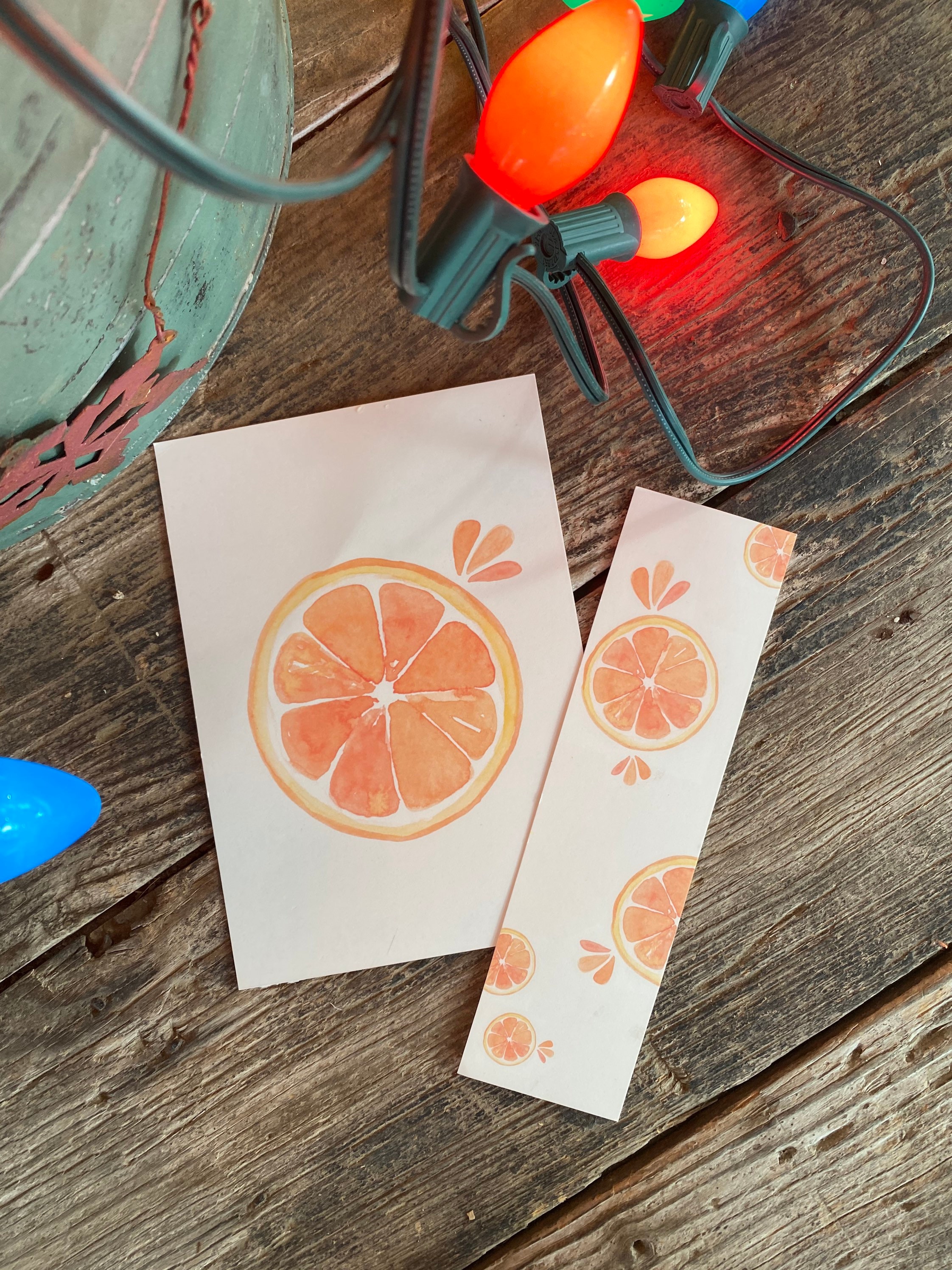 Orange Fruit Bookmark | Citrus Bookmark | Watercolor Bookmark ...