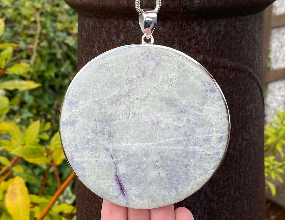 Huge UV Reactive Hackmanite Pendant in 925 Sterling Silver - Handmade ...