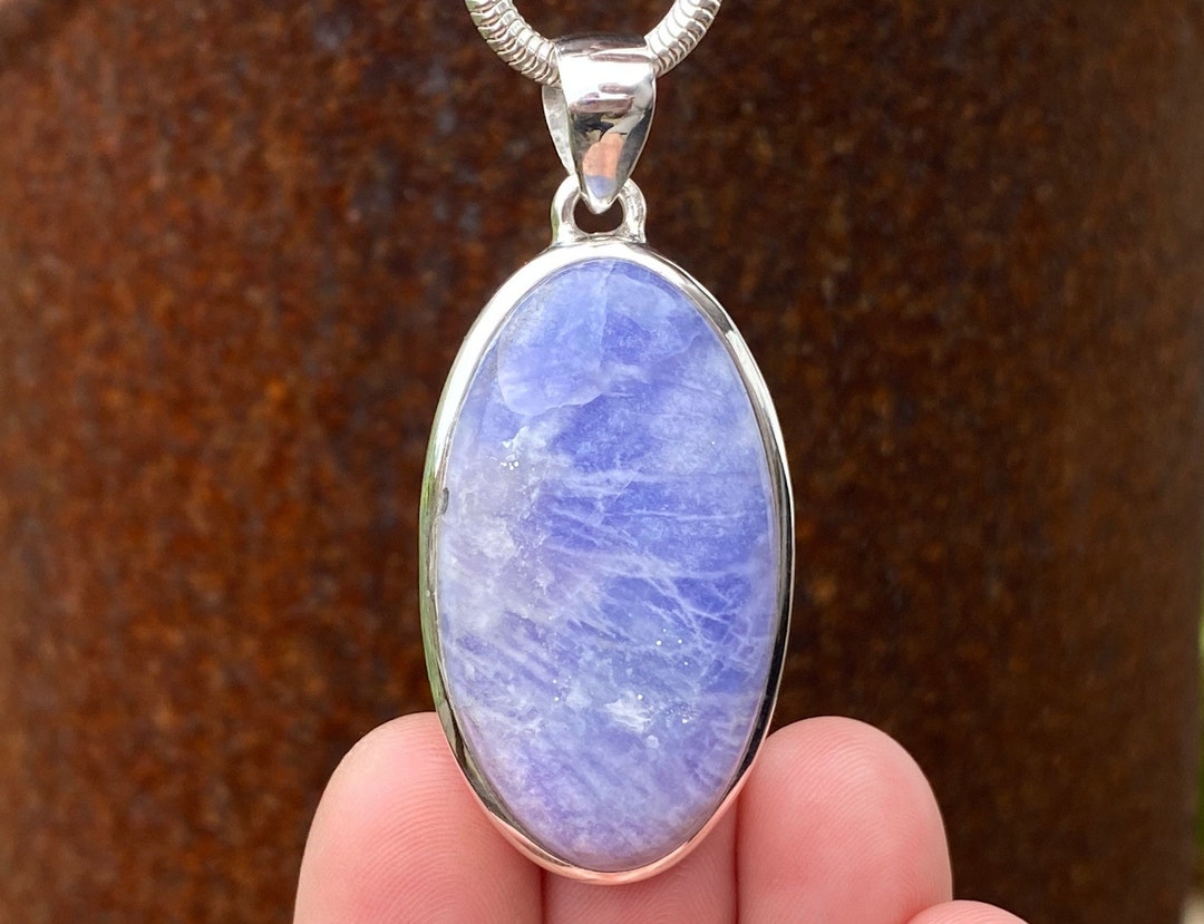 UV Reactive Hackmanite Pendant in 925 Sterling Silver Handmade 24x52mm ...