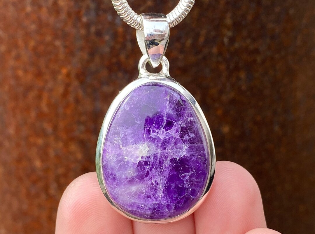 UV Reactive Hackmanite Pendant in 925 Sterling Silver Handmade 23x39mm ...