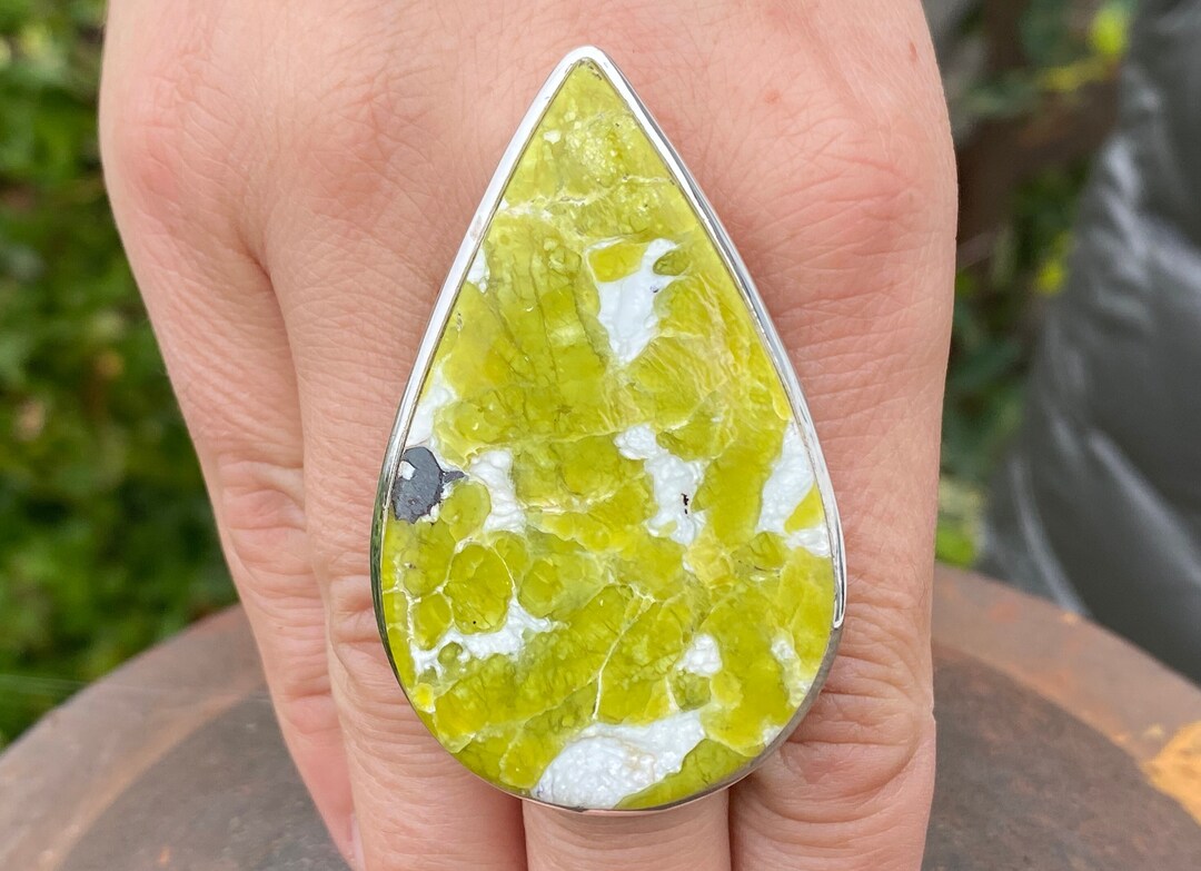 Lizardite / Serpentine Hematite Ring size O 1/2 , 7.75 Ring in 925 ...