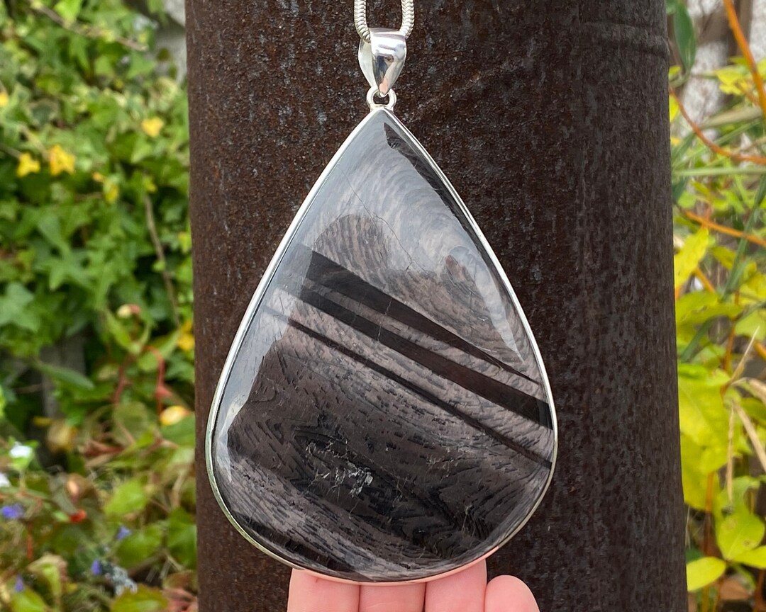 Huge Hypersthene Pendant in 925 Sterling Silver - Handmade 81x126mm ...