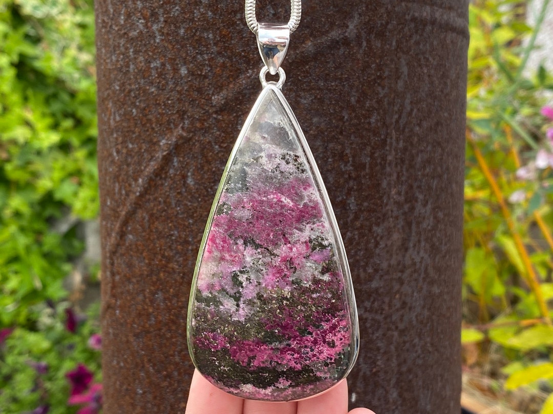 Very Large Cobalto Calcite Matrix Pendant in 925 Sterling Silver ...