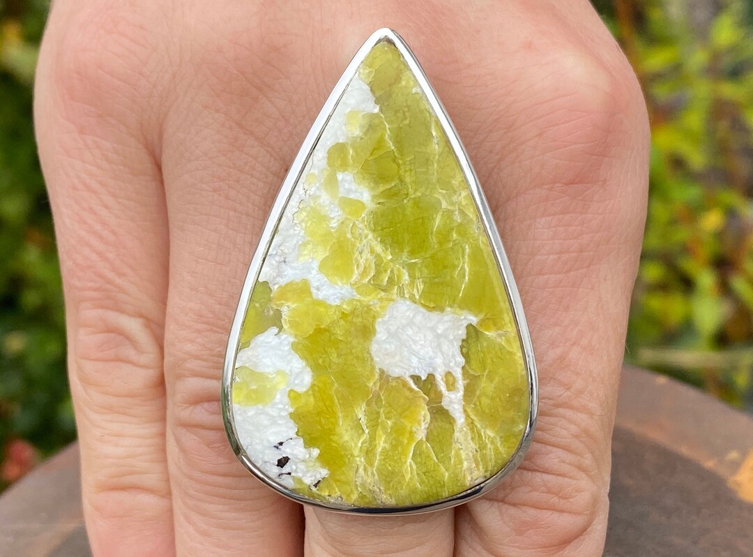 Lizardite / Serpentine Hematite Ring size R 1/2 9 Ring in - Etsy