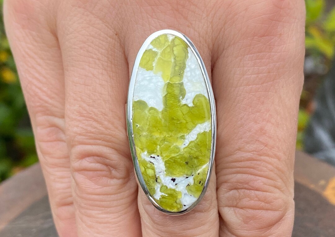 Lizardite / Serpentine Hematite Ring size O 7.5 Ring in - Etsy