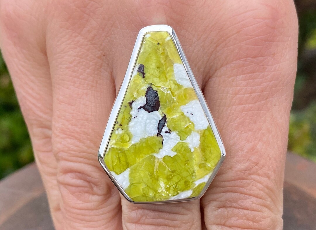 Lizardite / Serpentine Hematite Ring size O 7.5 Ring in - Etsy