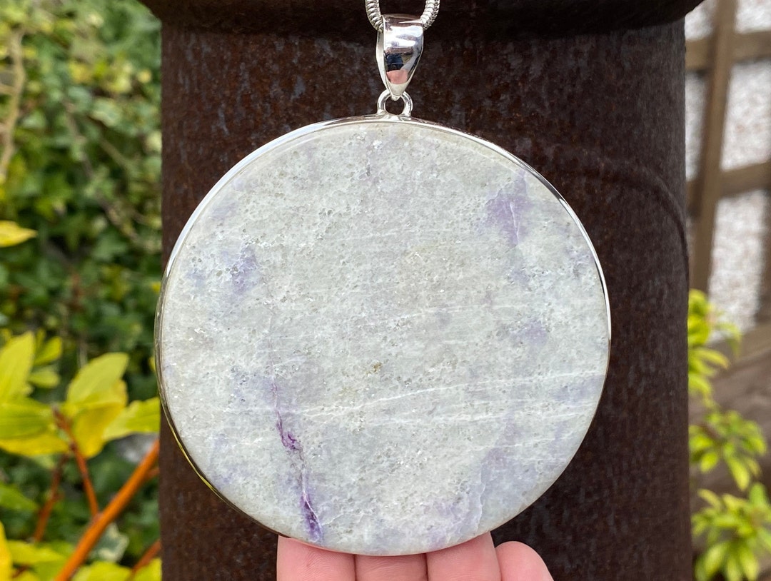 Very Large UV Reactive Hackmanite Pendant in 925 Sterling Silver ...