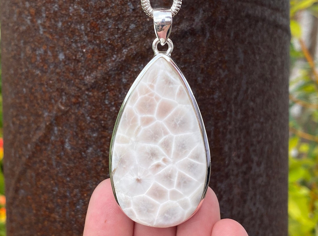 Indonesian Natrolite Pendant in 925 Sterling Silver - Handmade 32x69mm ...