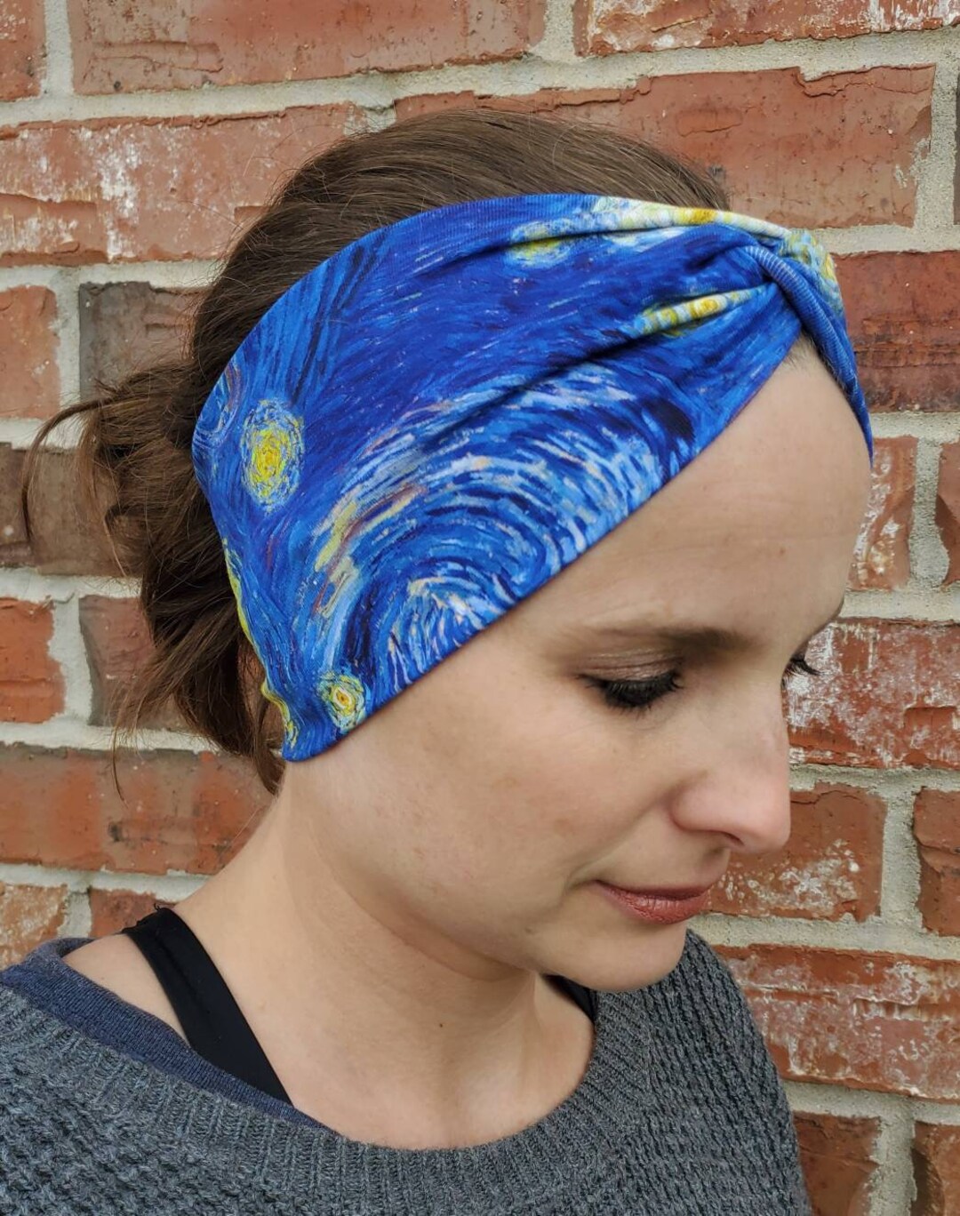 Starry Night Women's Headband, Van Gogh Headband Knot Headband, Yoga ...
