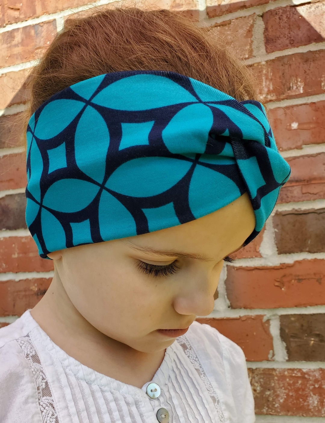 Bandeau pour fille, Bandeau pour enfants, Bandeau bleu, Turban pour ...