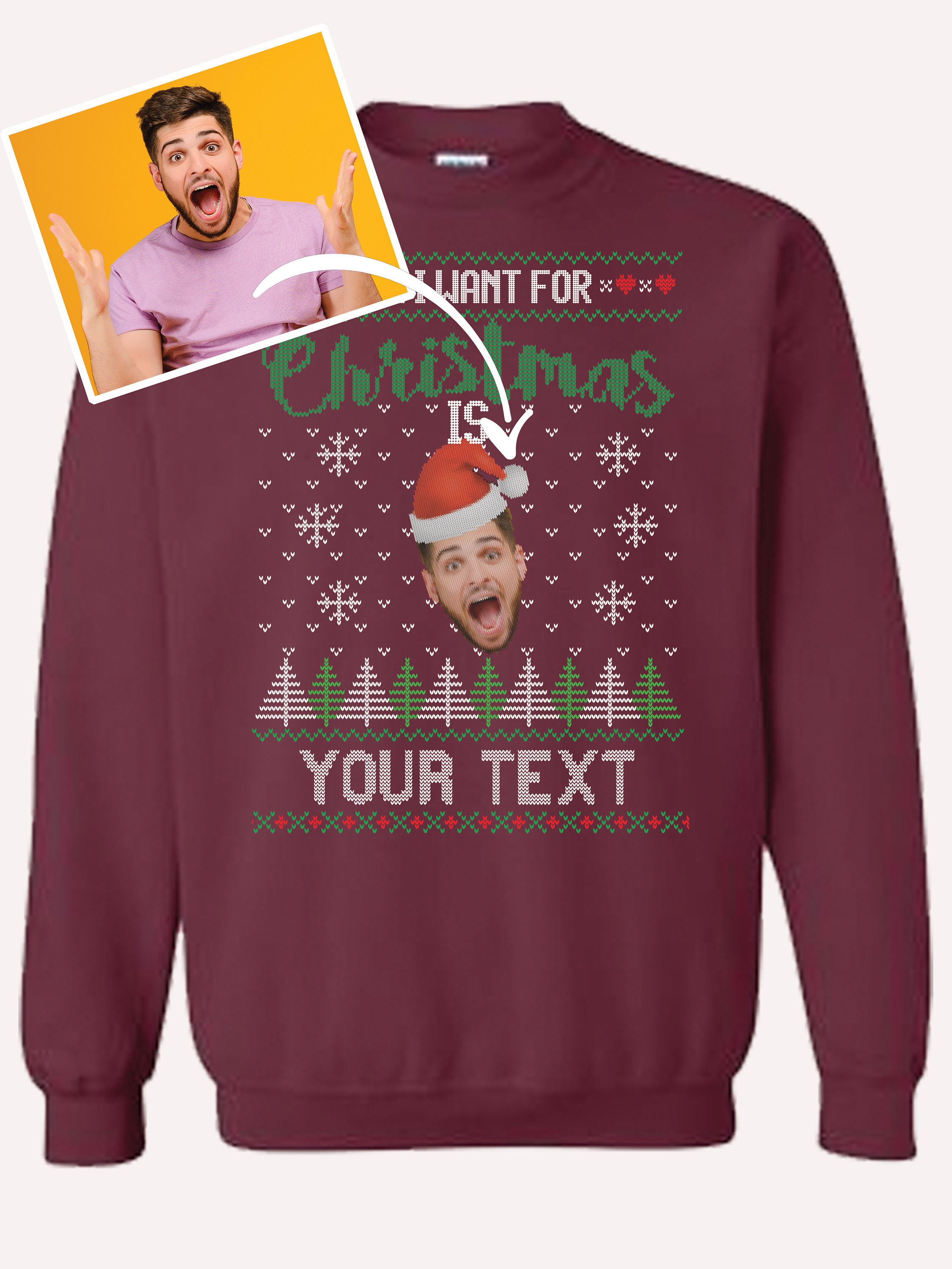 Funny Personalized Custom Ugly Christmas Sweater - All I Want for ...