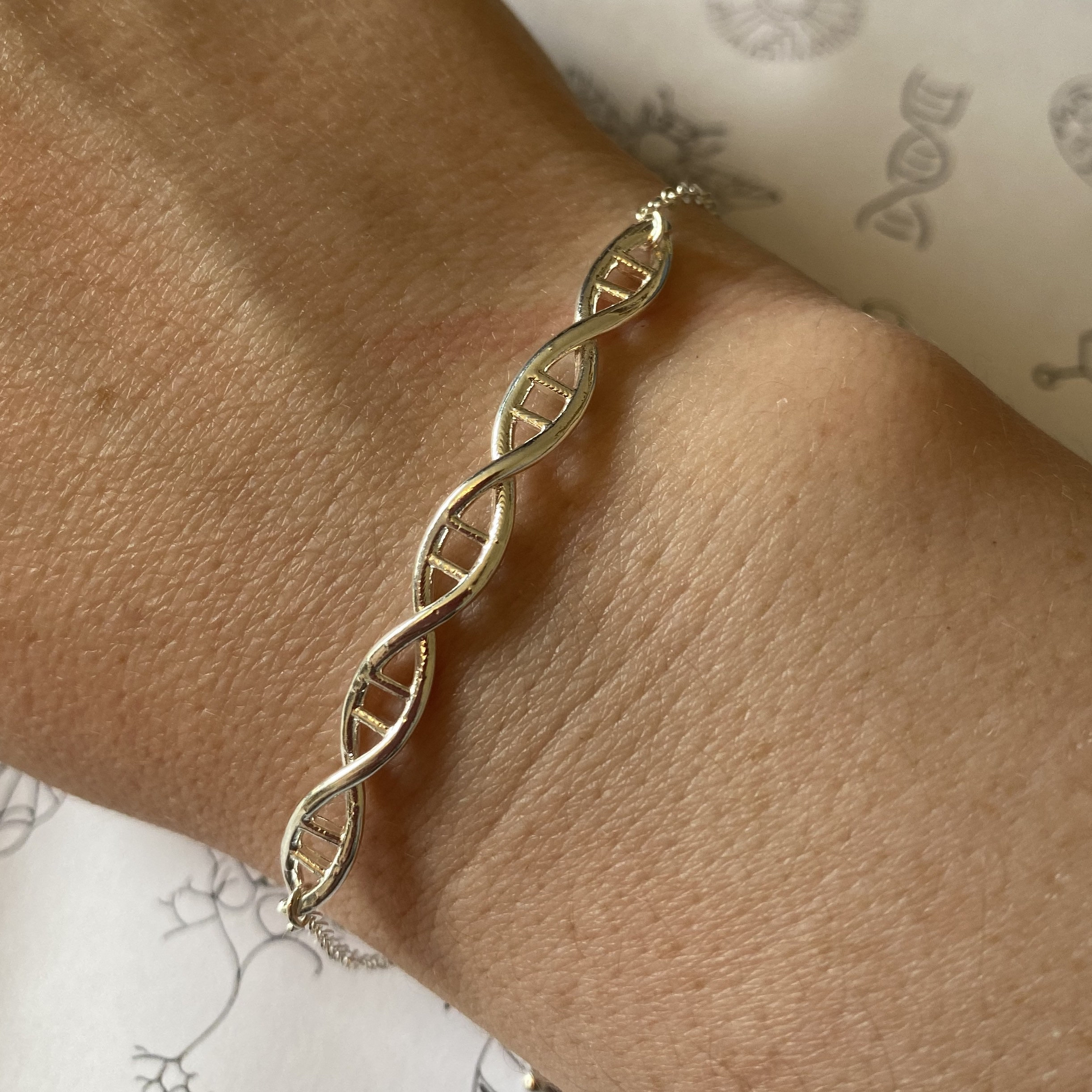 DNA Molecule Bracelet With Personalised Message - Etsy UK