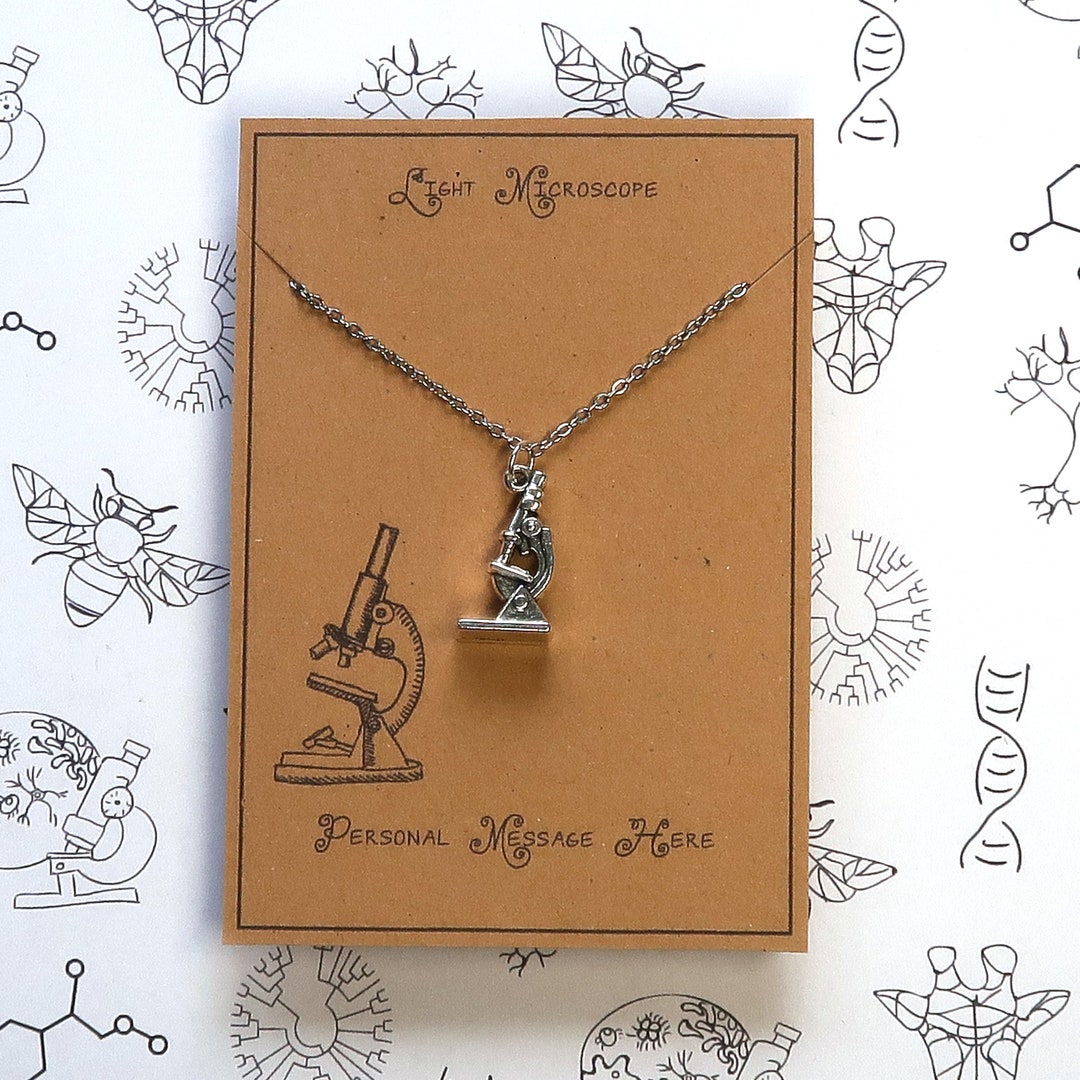 Tiny Light Microscope Necklace With Personalised Message - Etsy