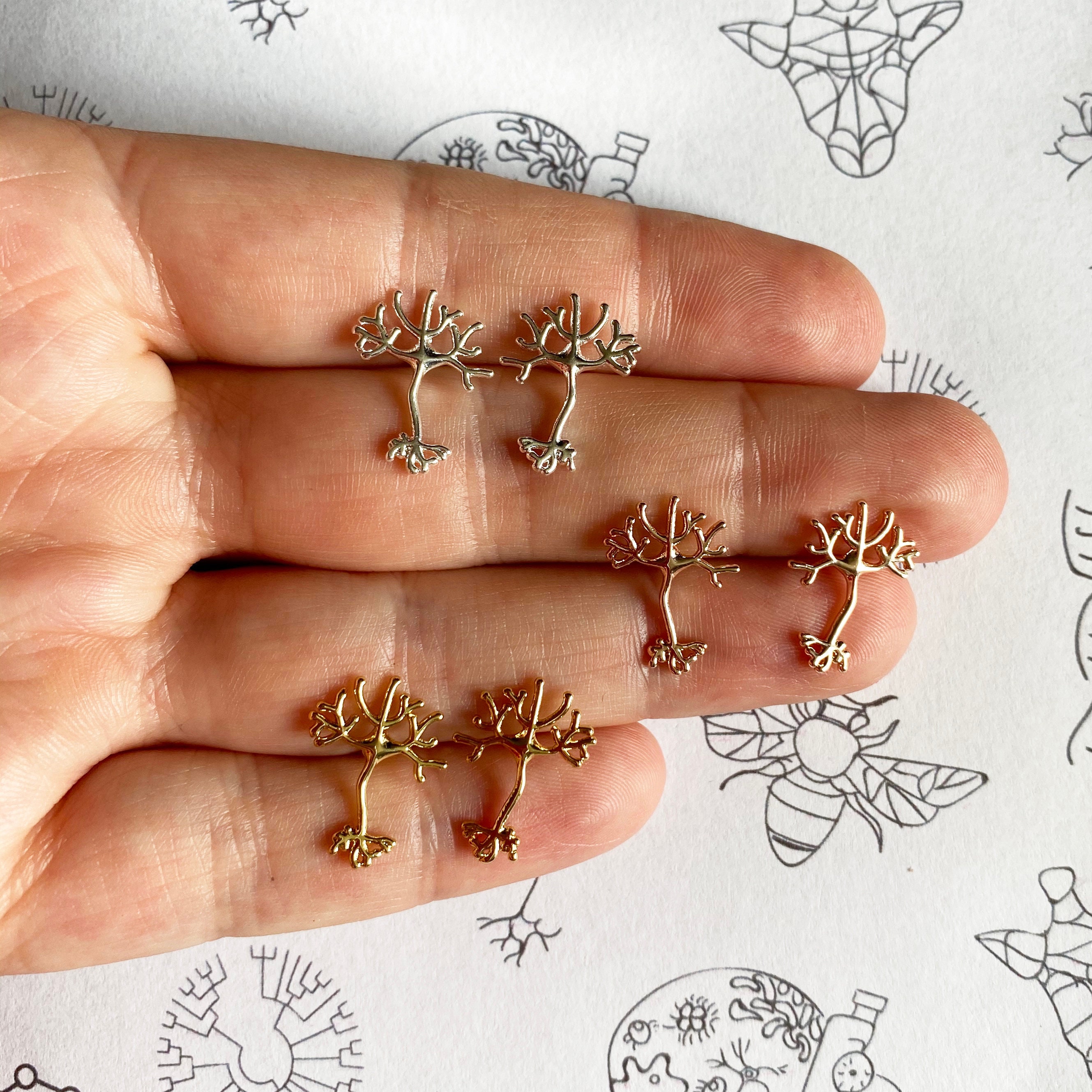 Motor Neuron Earrings With Personalised Message - Etsy UK