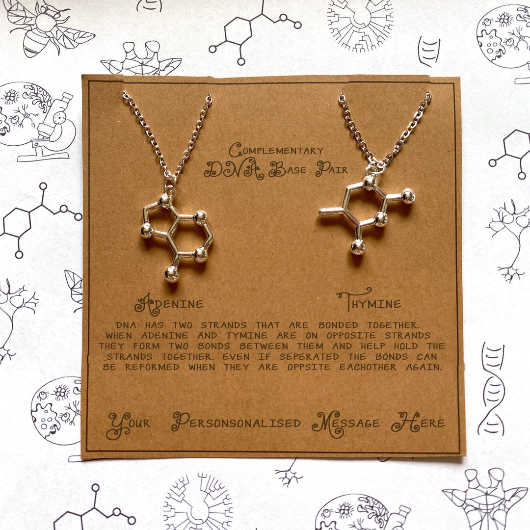 DNA Base Pair Necklaces With Personalised Message - Etsy