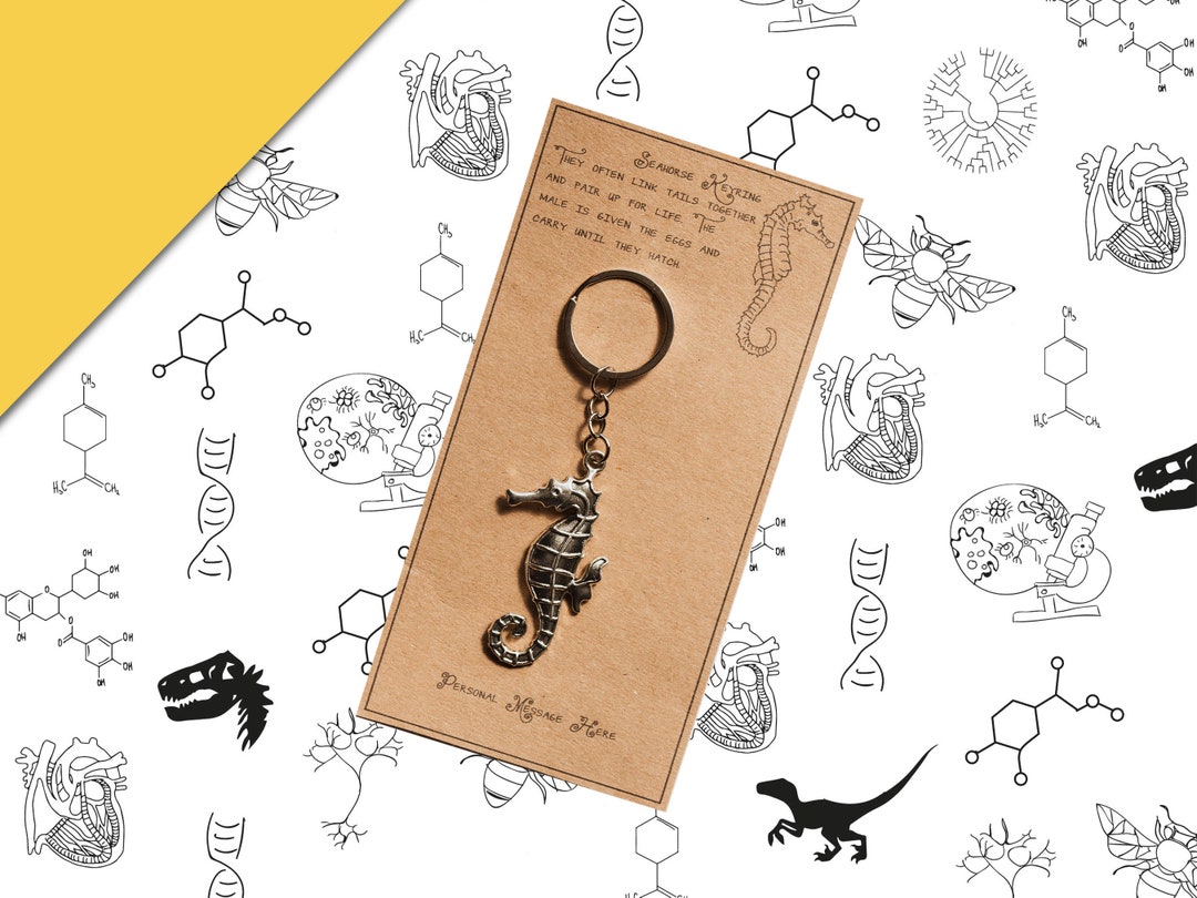 Seahorse Keyring With Personalised Message - Etsy