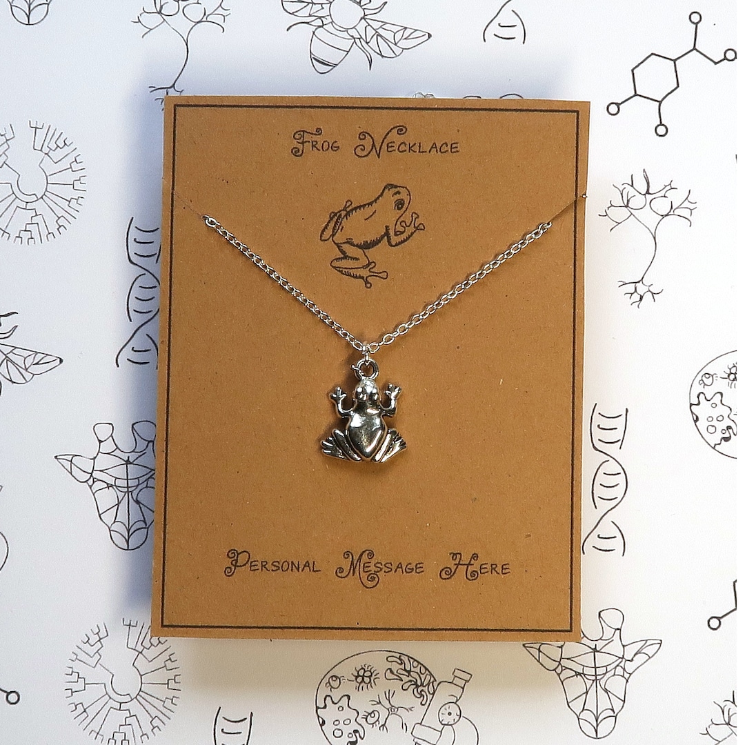 Little Frog Necklace With Personalised Message - Etsy