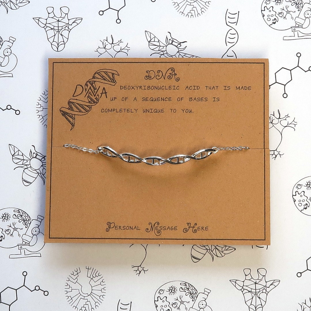 DNA Molecule Bracelet With Personalised Message - Etsy UK