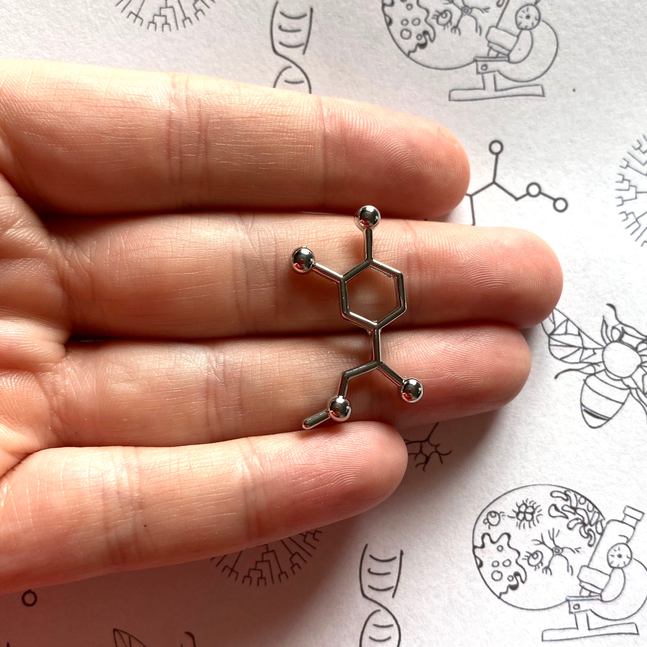 Adrenaline Molecule Pin With Personalised Message - Etsy UK