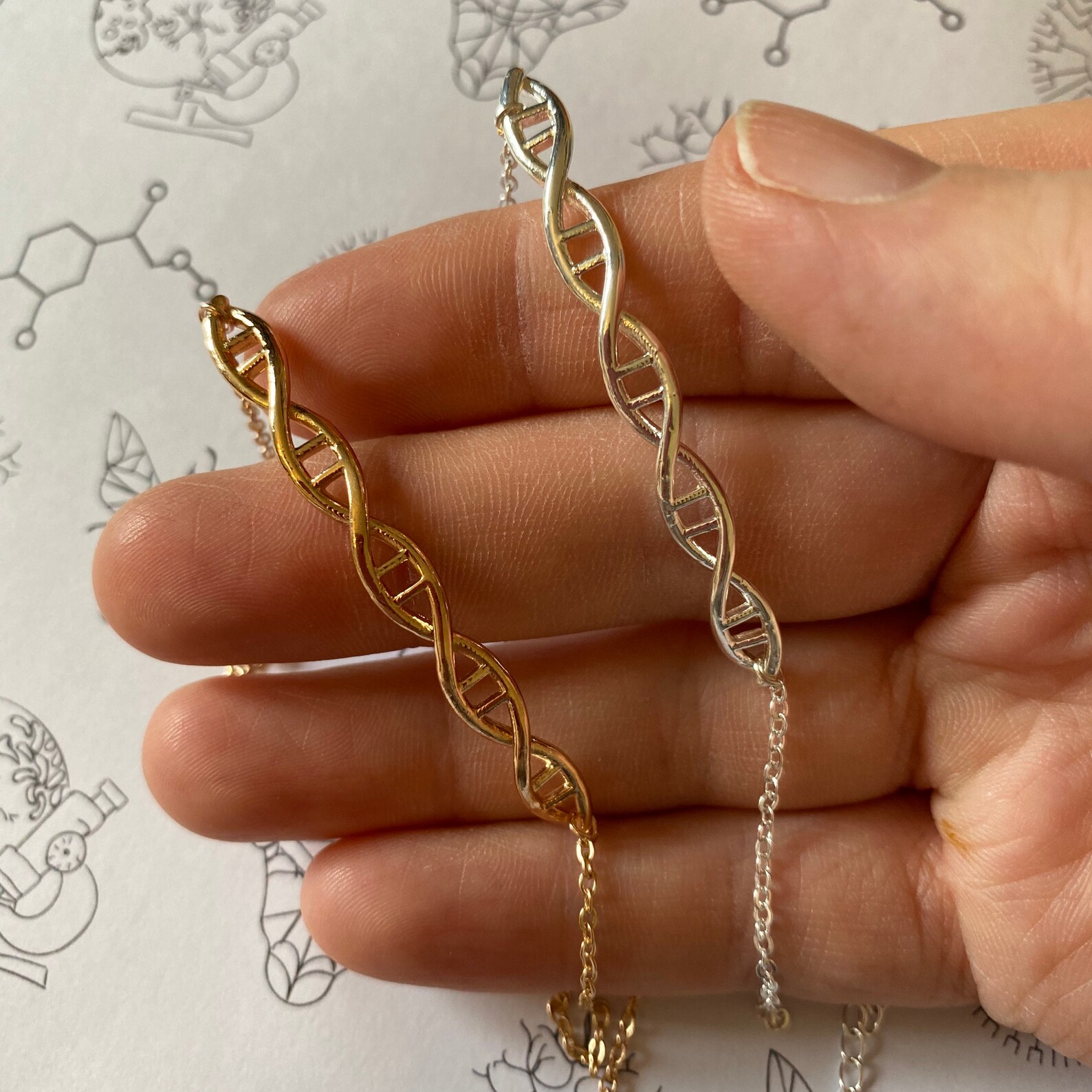 Buy DNA Molecule Bracelet With Personalised Message Online in India - Etsy