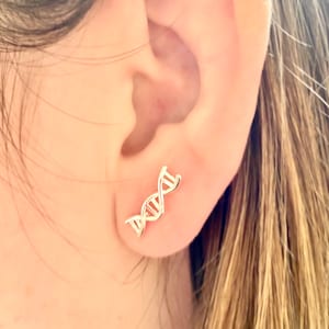 DNA Earrings With Personalised Message - Etsy