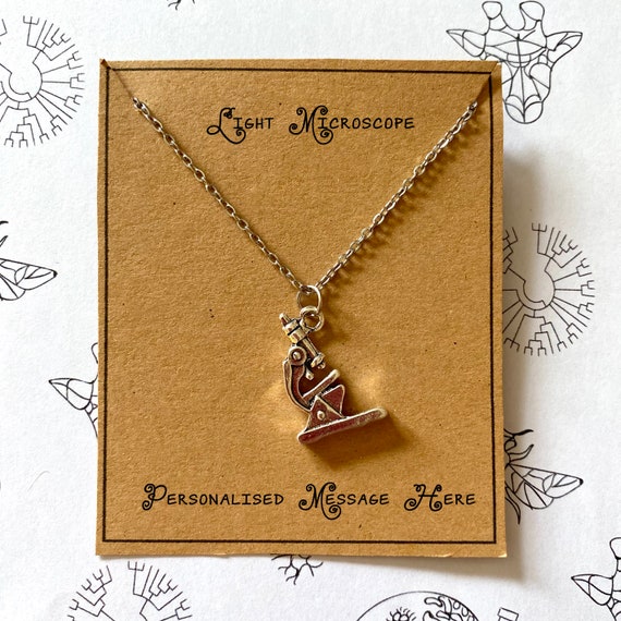 Tiny Light Microscope Necklace with Personalised Message | Etsy