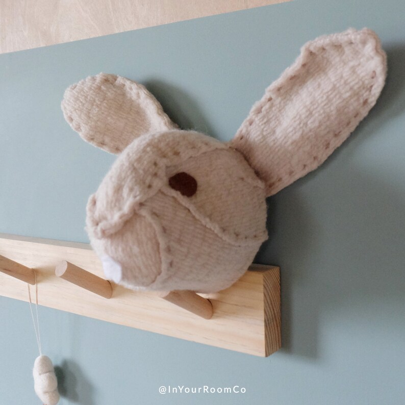 White Bunny Rabbit Wall Decor Hanging Faux Taxidermy Head - Etsy