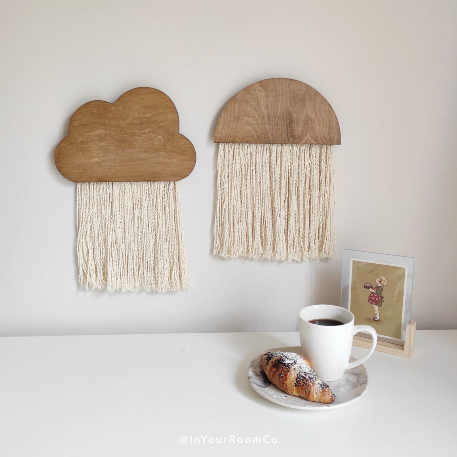 Macrame Half Moon Decor Fiber Art Wall Hanging Bohemian - Etsy